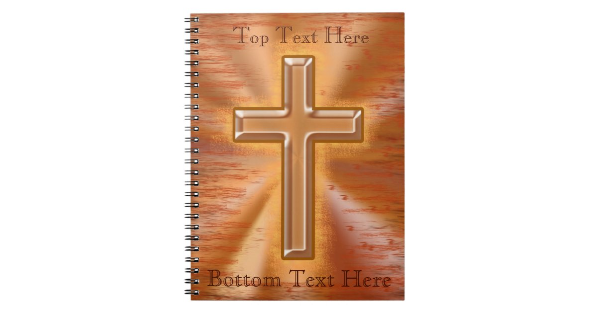 Personalized Christian Notebooks with Gold CROSS | Zazzle