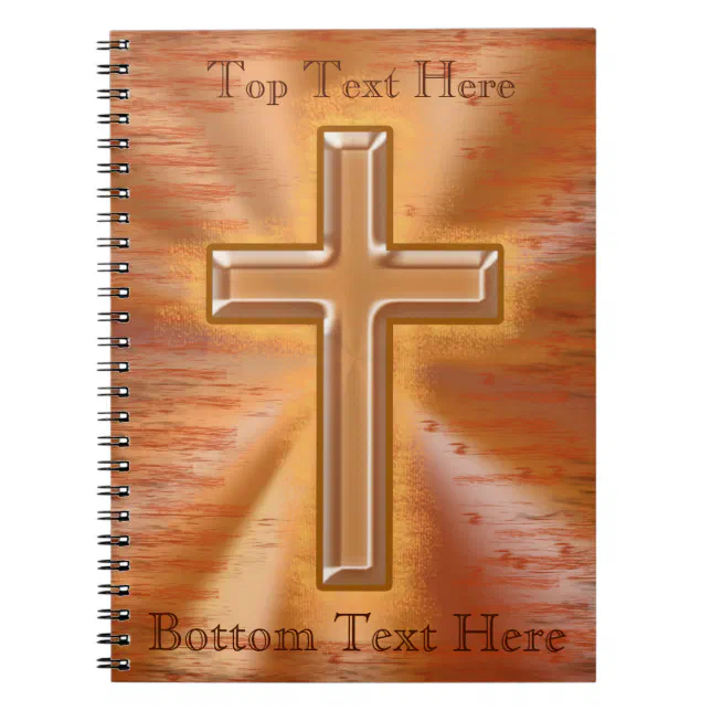 Personalized Christian Notebooks with Gold CROSS | Zazzle