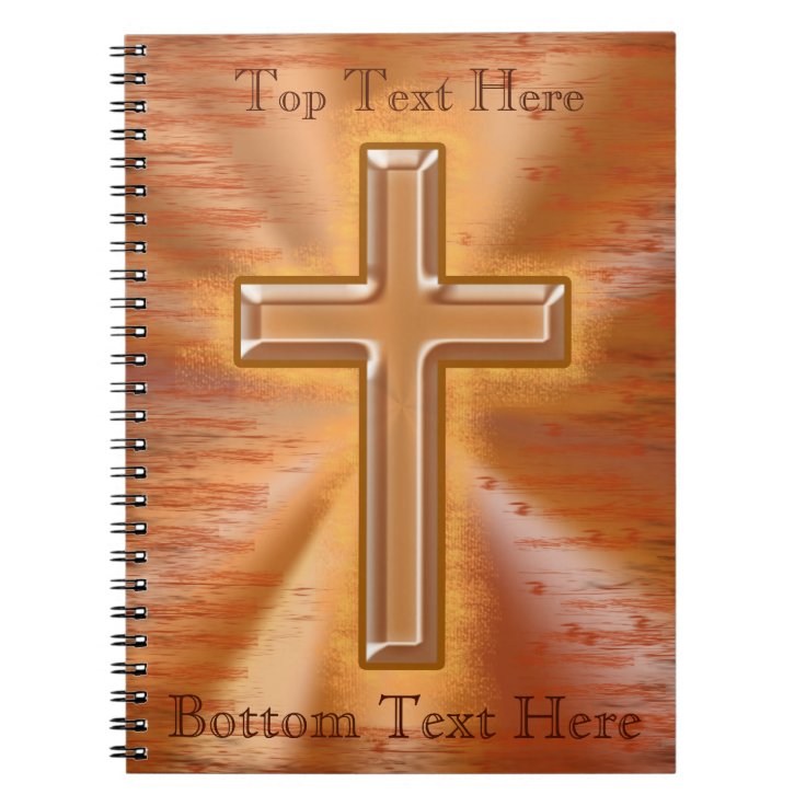 Personalized Christian Notebooks with Gold CROSS | Zazzle