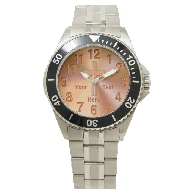 Personalized CHRISTIAN Watches for Men with CROSS | Zazzle