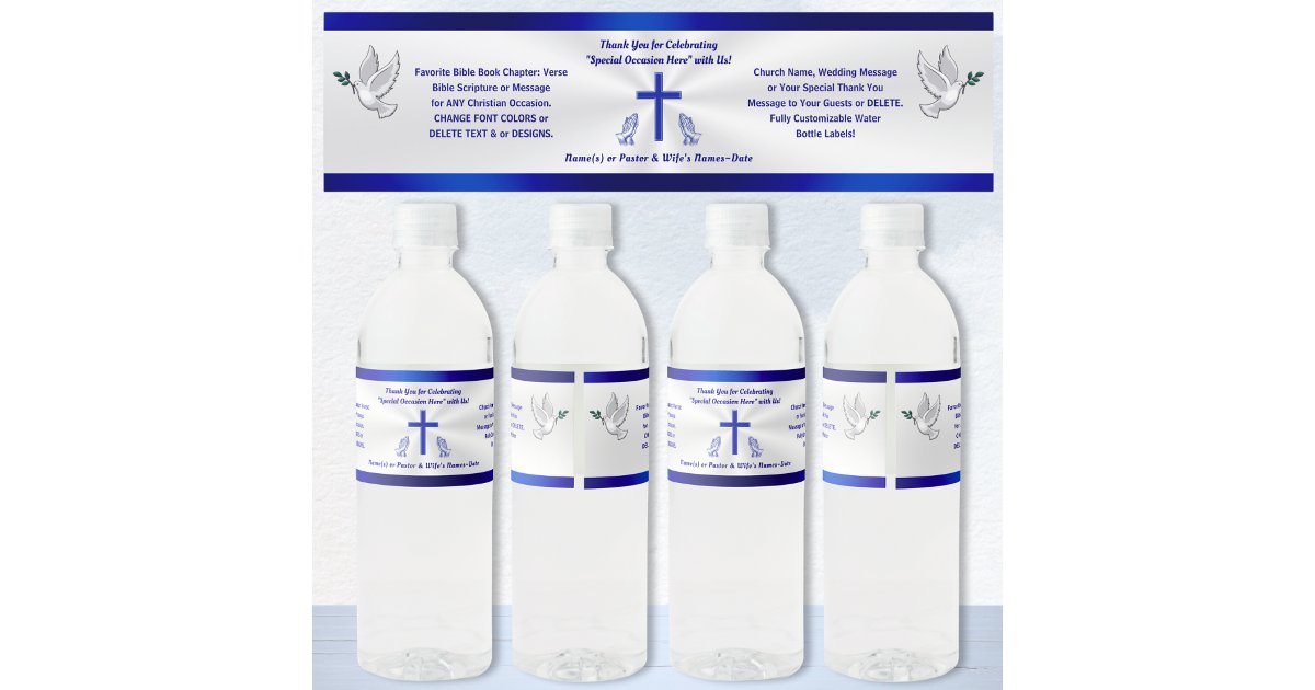 Personalized, Christian Water Bottle Stickers, Label | Zazzle