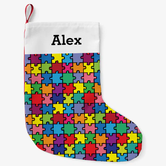 Personalized Christmas Autism Awareness Puzzle Small Christmas Stocking ...