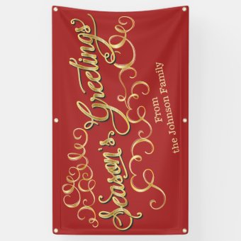 Personalized Christmas Banner Season's Greetings | Zazzle