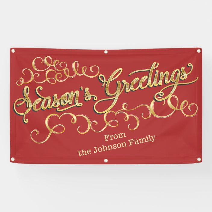 Personalized Christmas Banner Season's Greetings | Zazzle.com