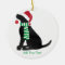 Personalized Christmas Black Lab Holiday Dog Ceramic Ornament | Zazzle