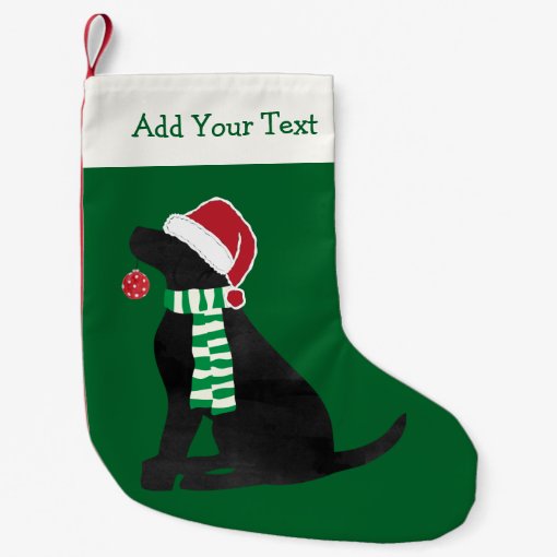 Personalized Christmas Black Lab Holiday Dog Small Christmas Stocking ...
