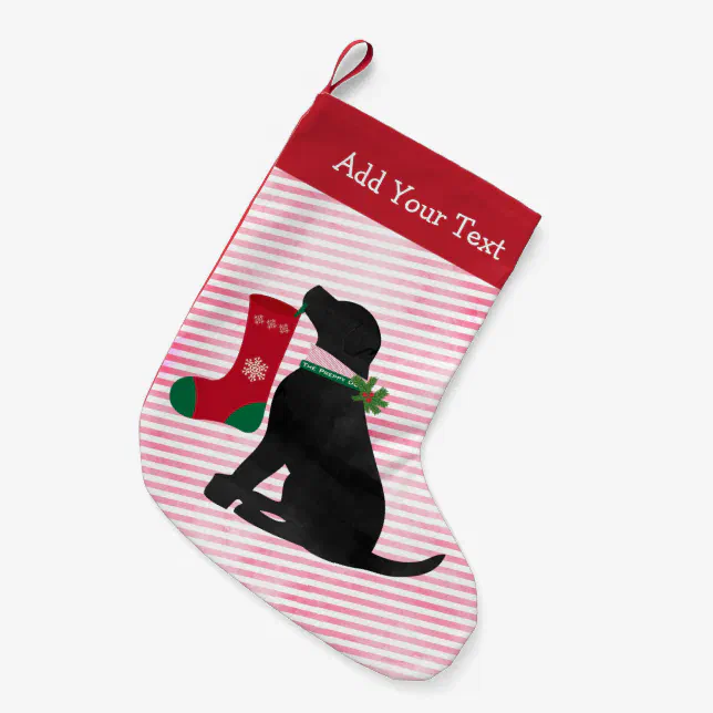 Personalized Christmas Black Lab Preppy Dog Small Christmas Stocking ...