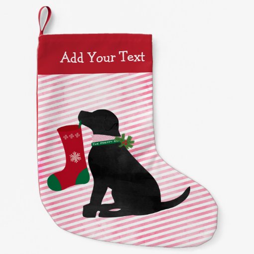 Personalized Christmas Black Lab Preppy Dog Small Christmas Stocking ...