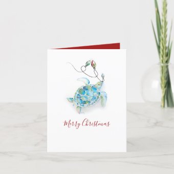 Personalized Christmas Cards No Photo Sea Turtle | Zazzle