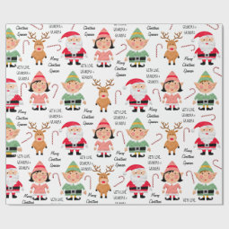 Personalized Christmas Characters Wrapping Paper | Zazzle