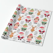 Personalized Christmas Characters Wrapping Paper | Zazzle