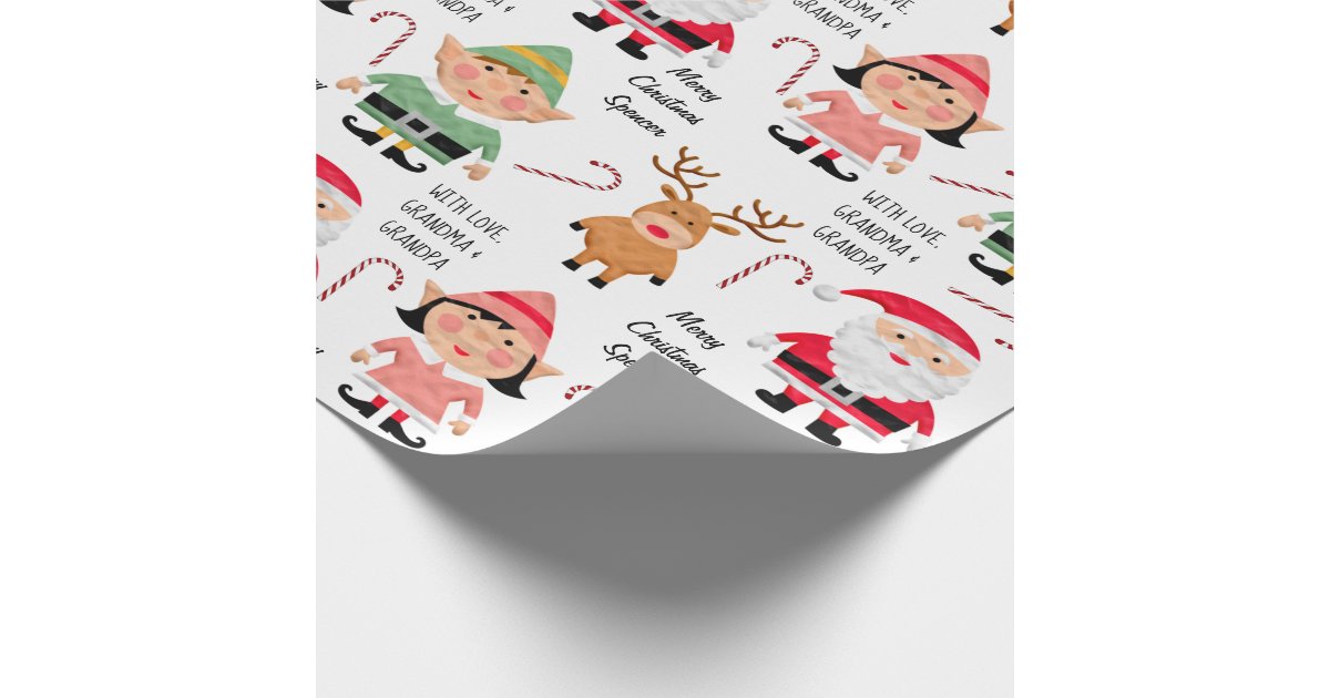 Personalized Christmas Characters Wrapping Paper | Zazzle