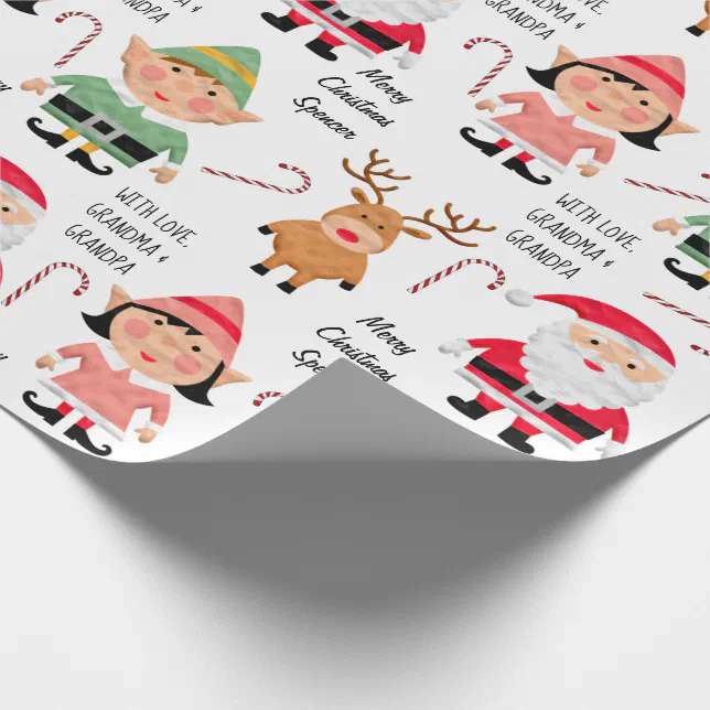 Personalized Christmas Characters Wrapping Paper | Zazzle