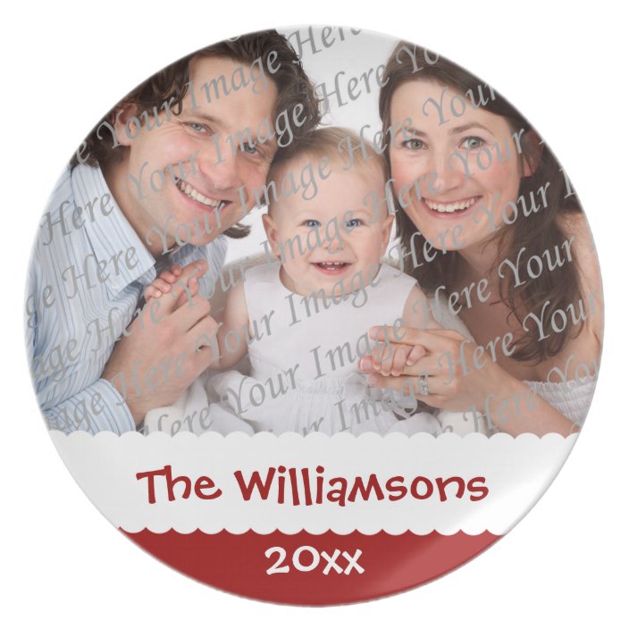 Personalized Christmas Custom Photo Plate | Zazzle.com