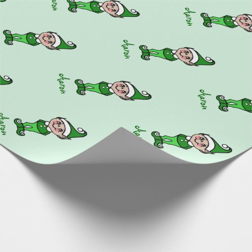 Personalized Christmas Elf Gift Wrapping Paper | Zazzle