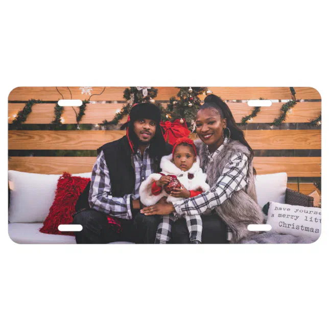Personalized Christmas Family Photo License Plate | Zazzle