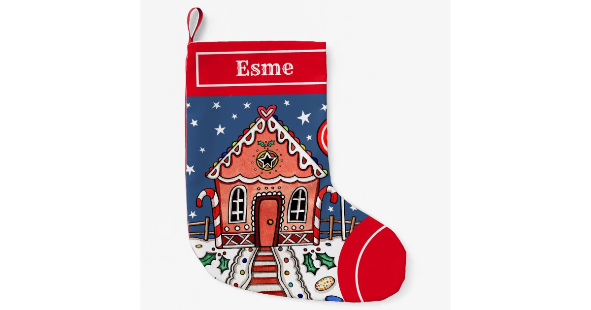 Personalized Christmas Gingerbread House Stocking | Zazzle