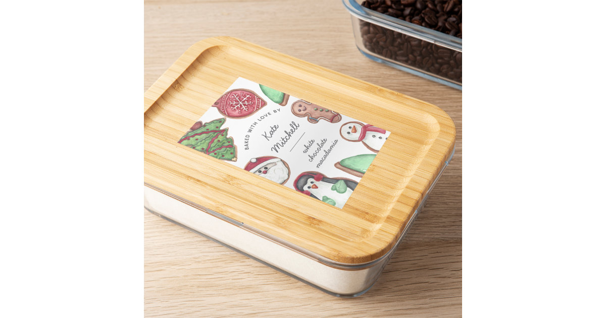 Personalized Christmas Holiday Cookie Baking Food Label | Zazzle