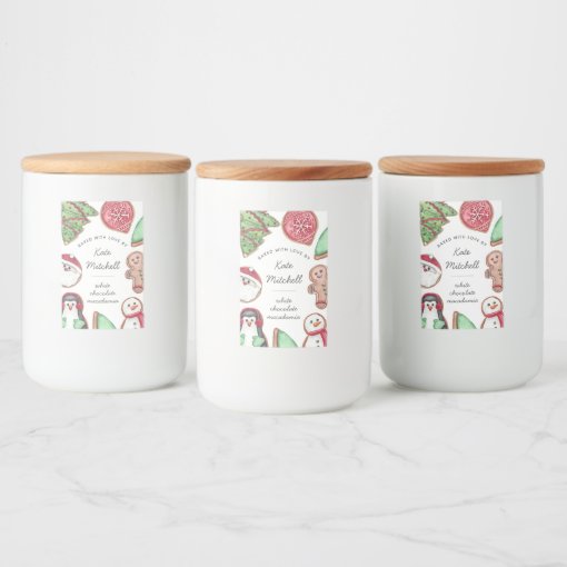 Personalized Christmas Holiday Cookie Baking Food Label | Zazzle