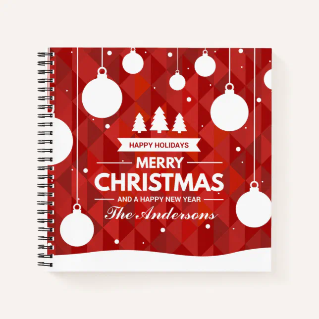 Personalized Christmas Holiday | Guestbook Notebook | Zazzle