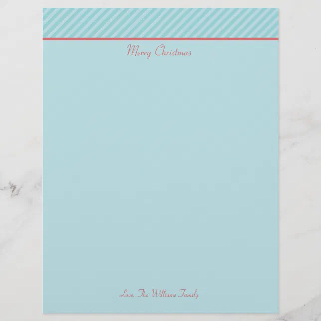 Personalized Christmas Holiday Stationary Paper | Zazzle