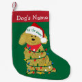 Personalized Christmas Lights Goldendoodle Small Christmas Stocking ...