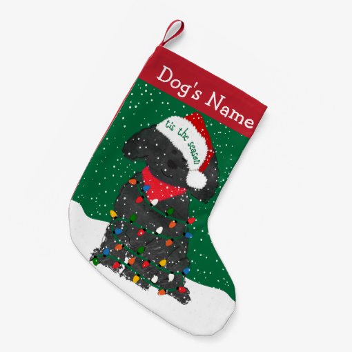 Personalized Christmas Lights Labradoodle Small Christmas Stocking | Zazzle