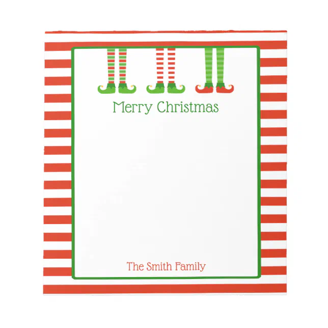 Personalized Christmas Notepad | Festive Elves | Zazzle