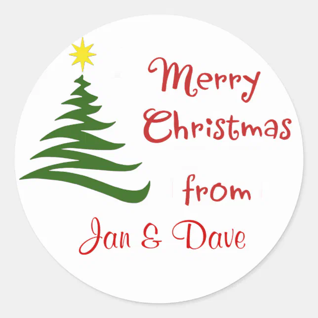Personalized Christmas Package Gift Classic Round Sticker | Zazzle