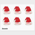Personalized Christmas Stickers/Santa Hat Classic Round Sticker | Zazzle