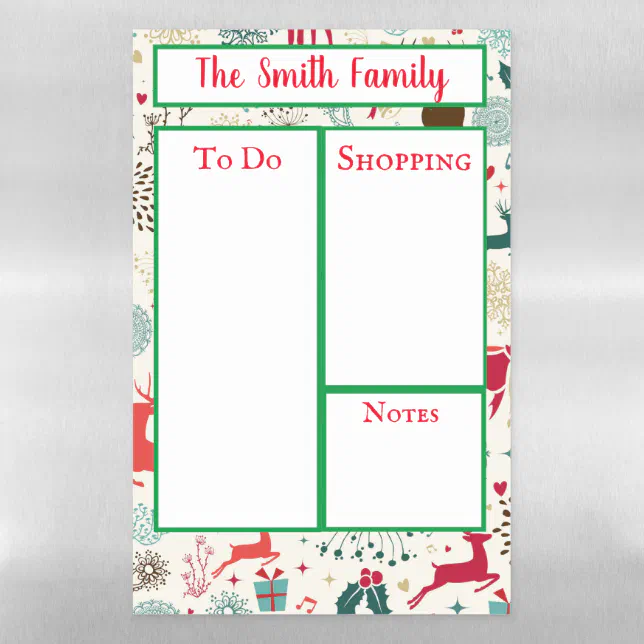 Personalized Christmas Theme Magnetic Dry Erase Sheet | Zazzle
