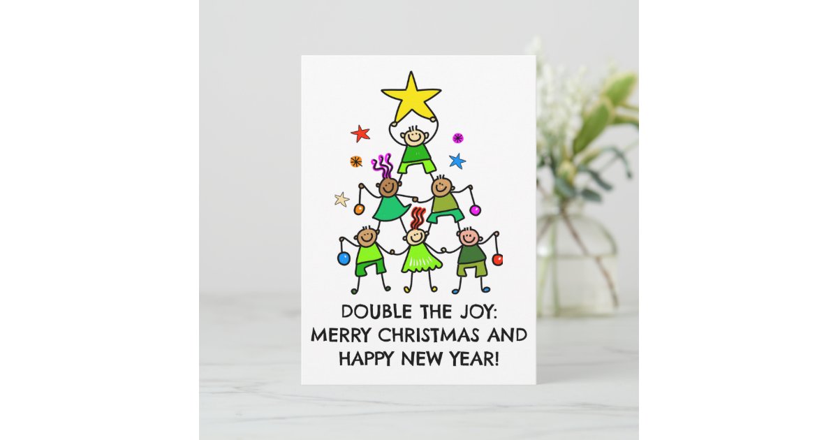 Personalized Christmas Tree Kids Holiday Card | Zazzle