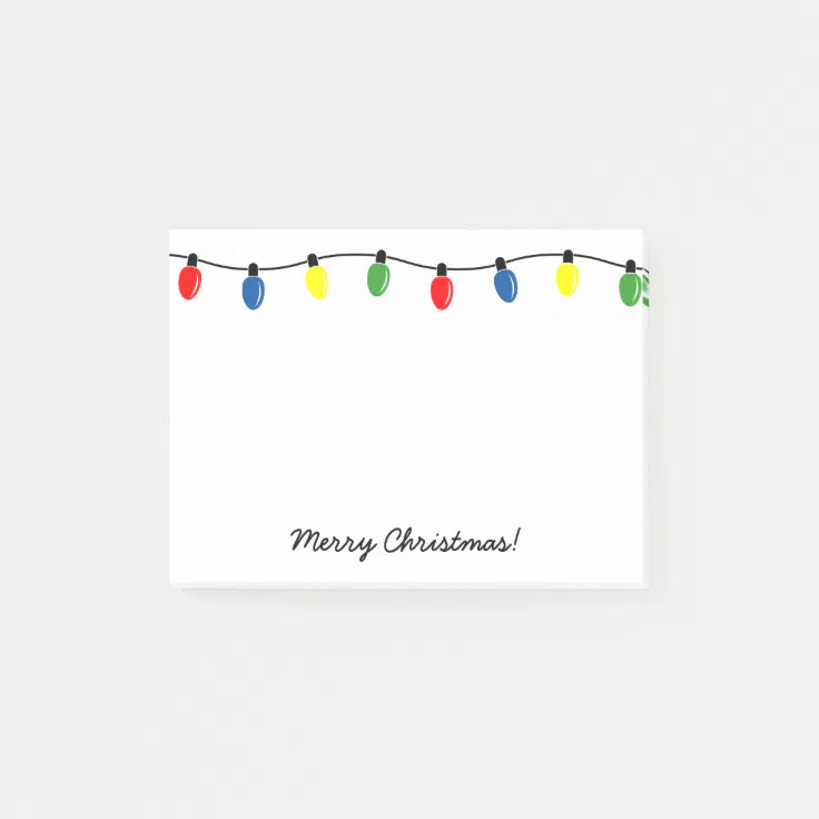 Personalized Christmas tree lights Post-it® notes | Zazzle