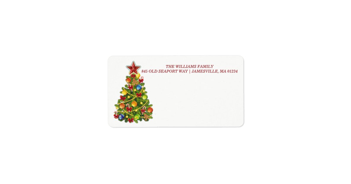 Personalized Christmas Tree Mailing Labels | Zazzle