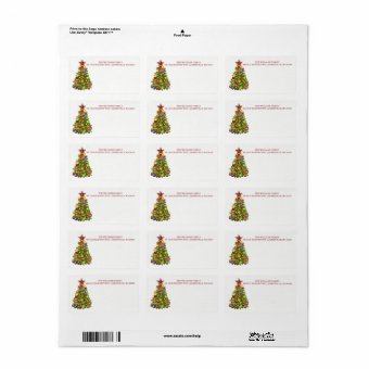 Personalized Christmas Tree Mailing Labels | Zazzle