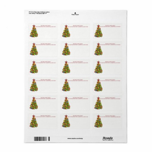 Personalized Christmas Tree Mailing Labels | Zazzle