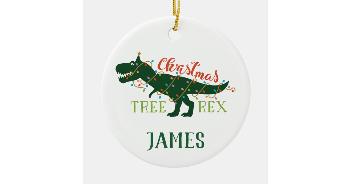 Personalized Christmas Tree-Rex Ornament | Zazzle