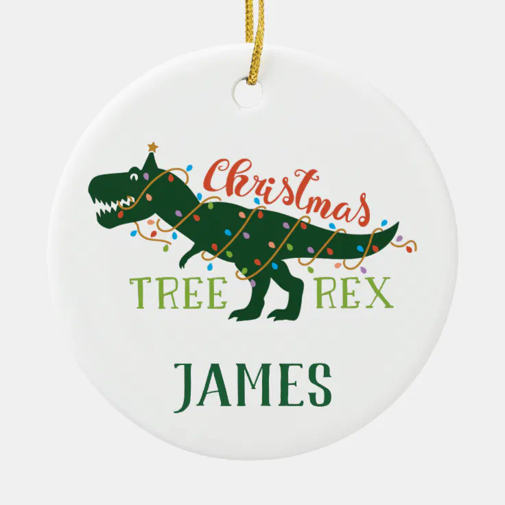 Personalized Christmas Tree-Rex Ornament | Zazzle