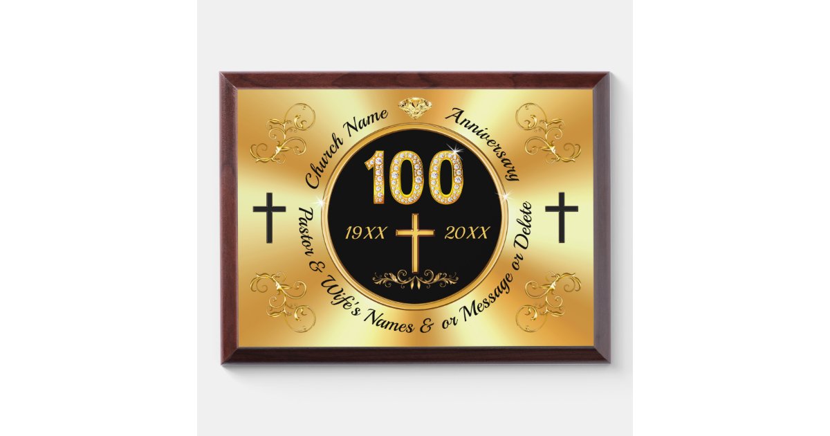 Personalized, Church 100 Year Anniversary Ideas, Award Plaque | Zazzle