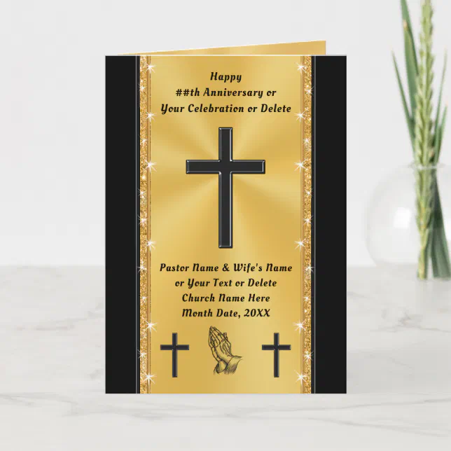 Personalized, Church or Pastor Anniversary Cards, Card | Zazzle