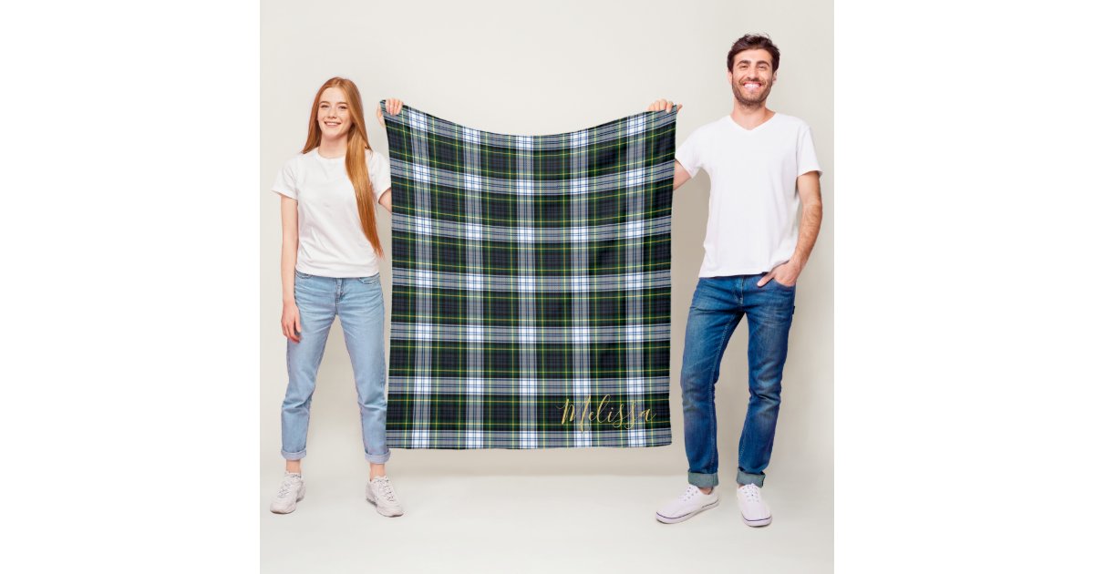 Personalized Clan Gordon Tartan Plaid Name Fleece Blanket | Zazzle