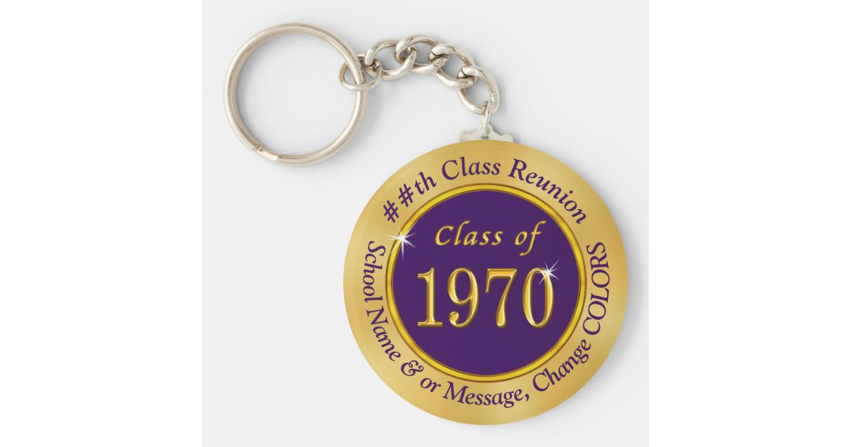 Personalized Class of 1970 Souvenirs Class Reunion Keychain | Zazzle.com