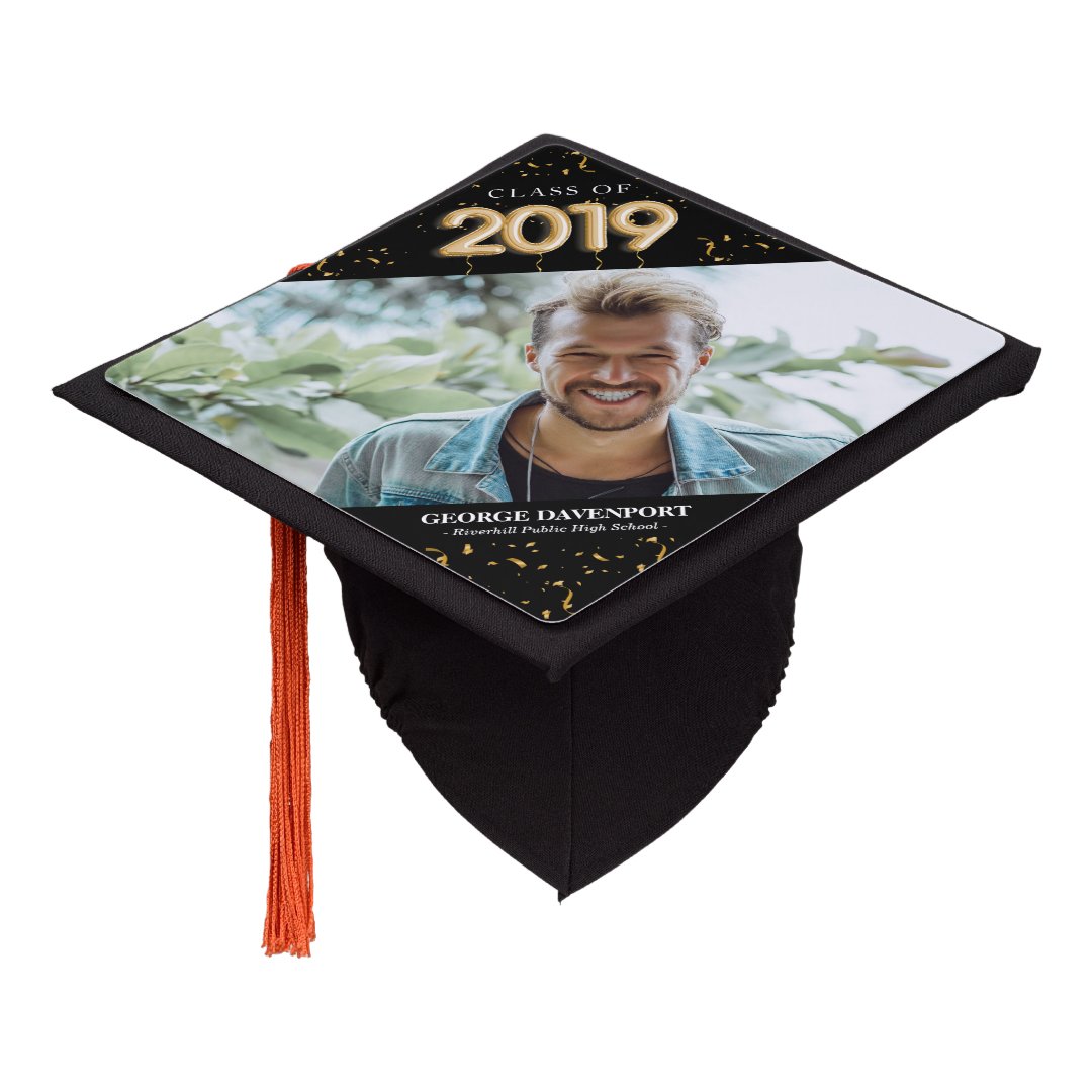 Personalized Class of 2019 Photo tassel Graduation Cap Topper | Zazzle