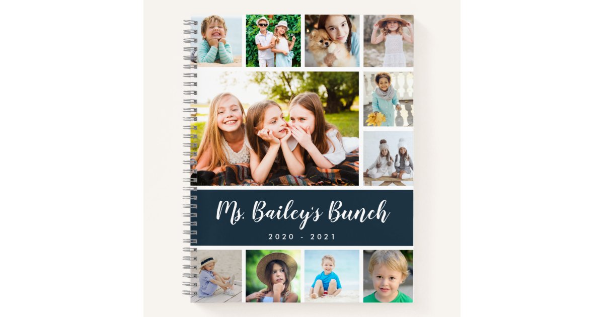 Personalized Class Photo Collage Teacher Notebook | Zazzle.com