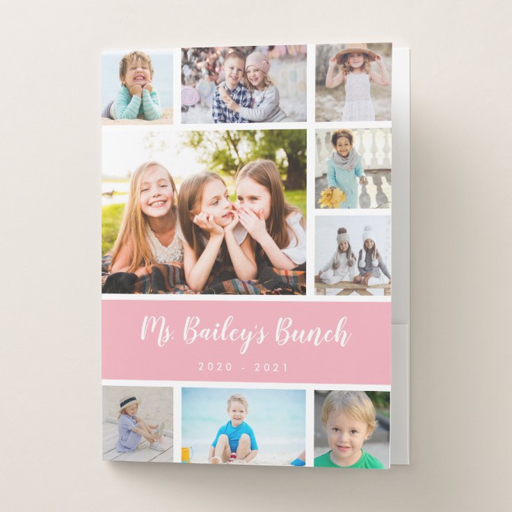 Personalized Class Photo Collage Teacher Pocket Folder | Zazzle