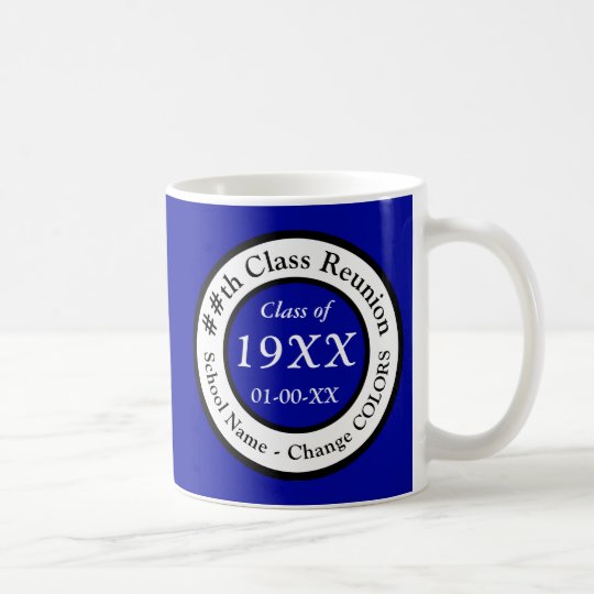 Personalized Class Reunion Gifts, Blue and White Coffee Mug | Zazzle.com