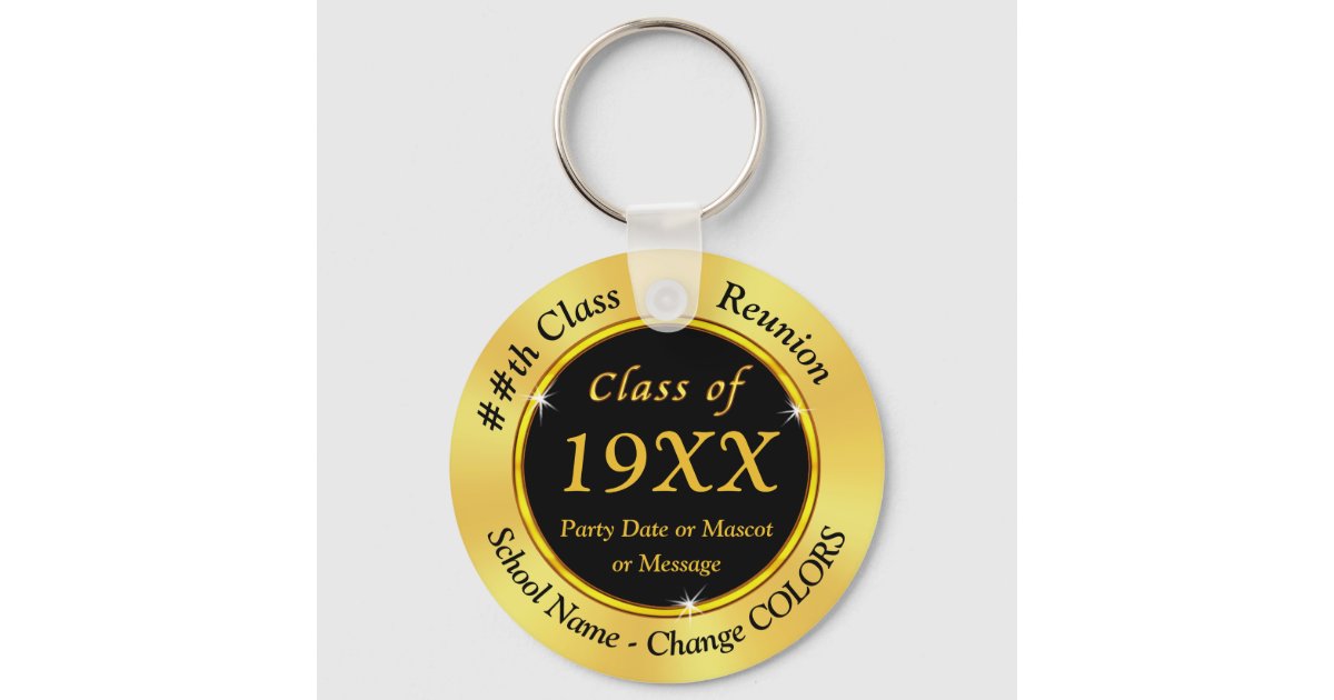 Personalized Class Reunion Keychains, Any YEAR Keychain | Zazzle