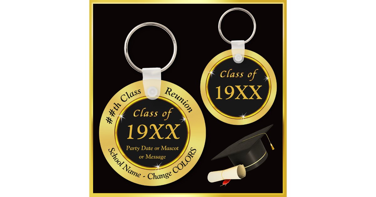 Personalized Class Reunion Keychains, Any YEAR Keychain | Zazzle