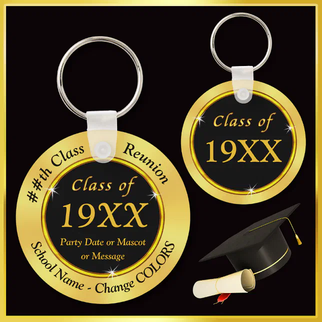 Personalized Class Reunion Keychains, Any YEAR Keychain | Zazzle