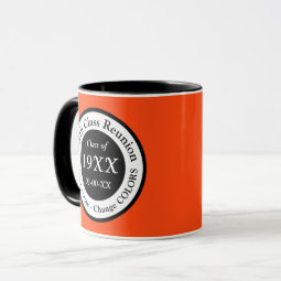 Personalized Class Reunion Mugs, Orange, White Mug | Zazzle